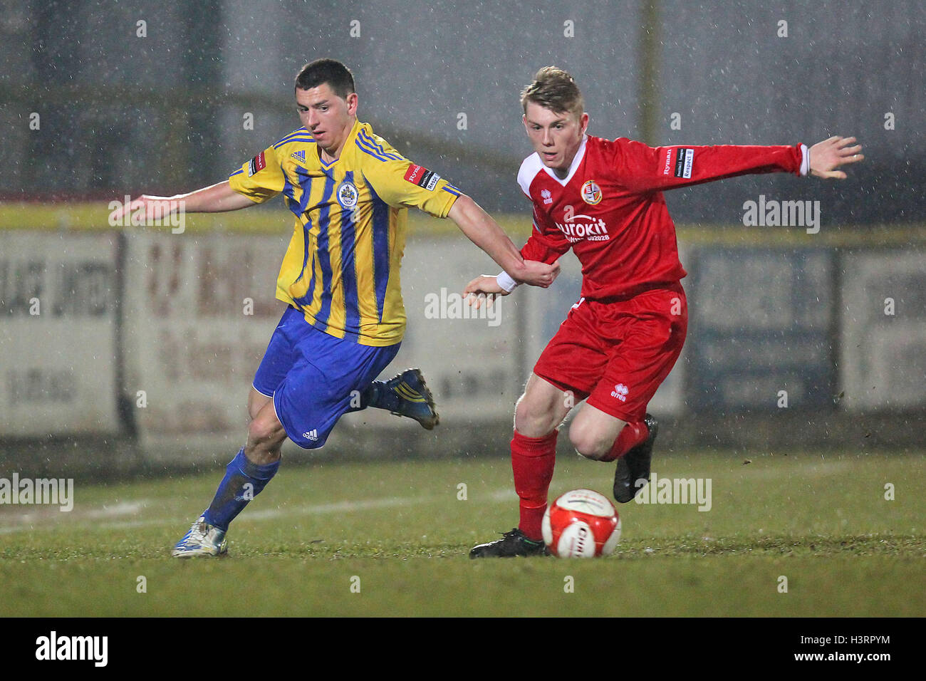Michael Sammut of Romford and Ryan Blackman of Tilbury - Romford vs ...