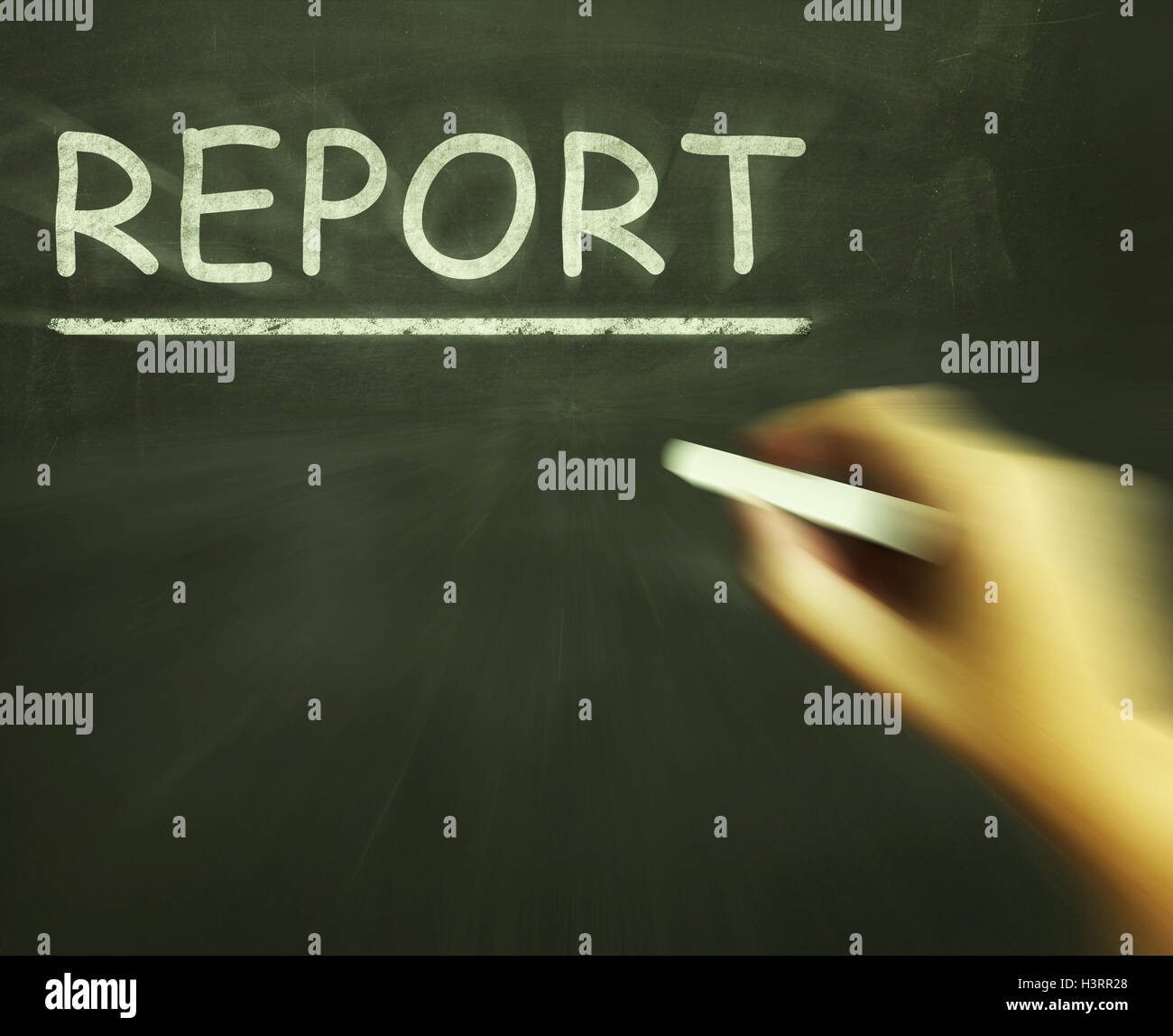 Report Chalk Means Research Summary And Presenting Findings Stock Photo ...