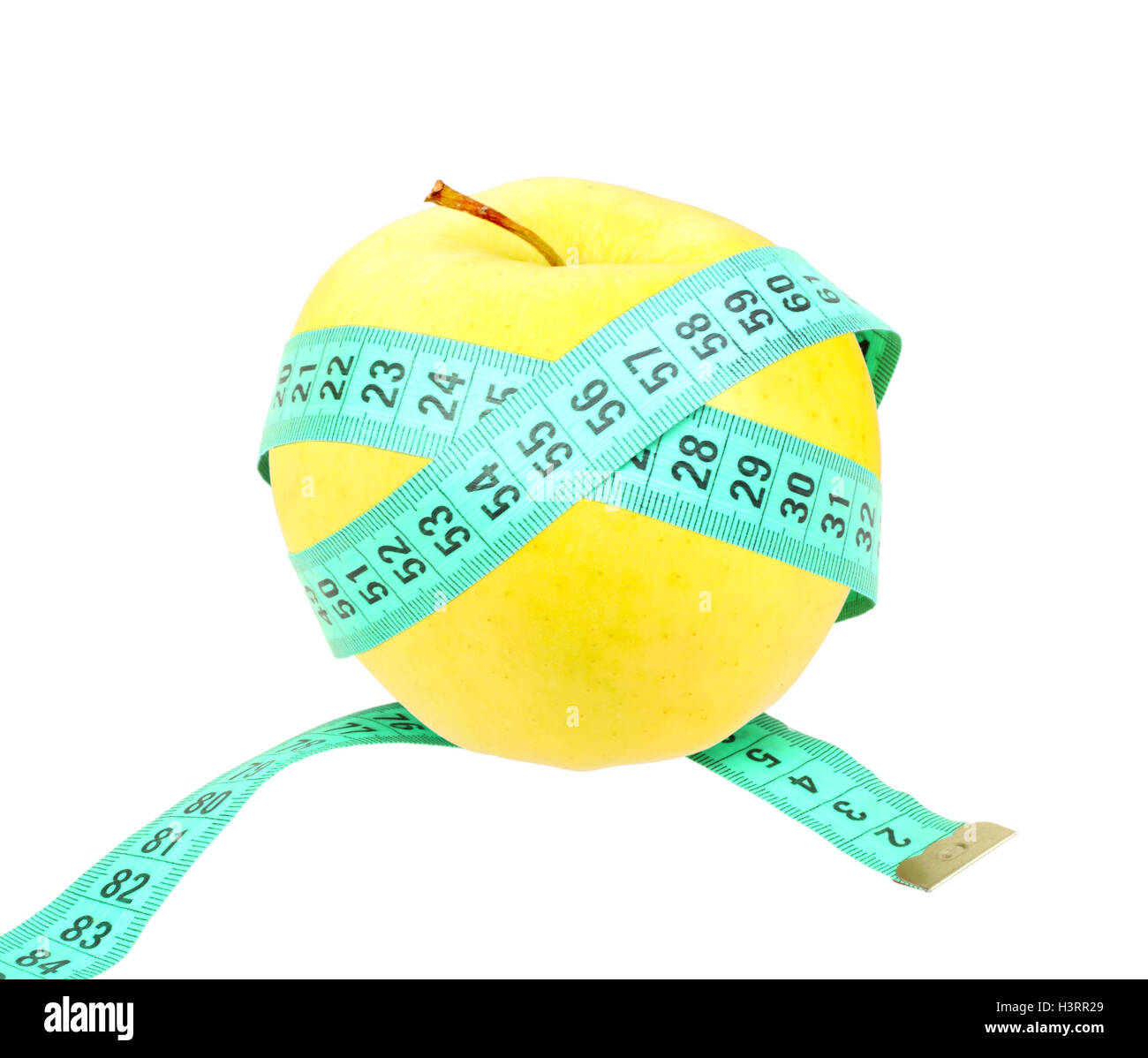 Apple and tape measure measuring fruit healthy hi-res stock photography ...
