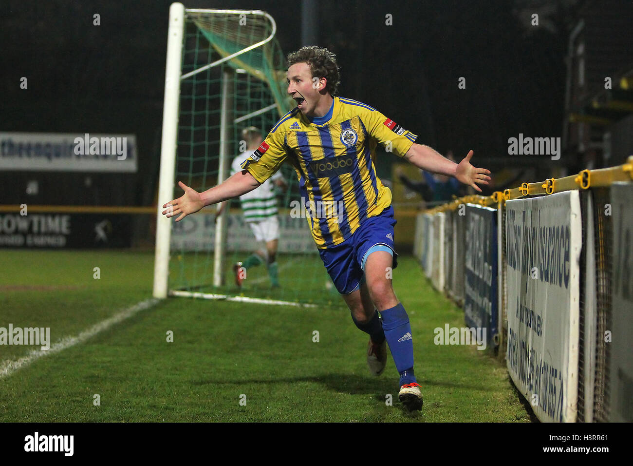 Eddie Hart scores the second goal for Romford and celebrates - Romford ...