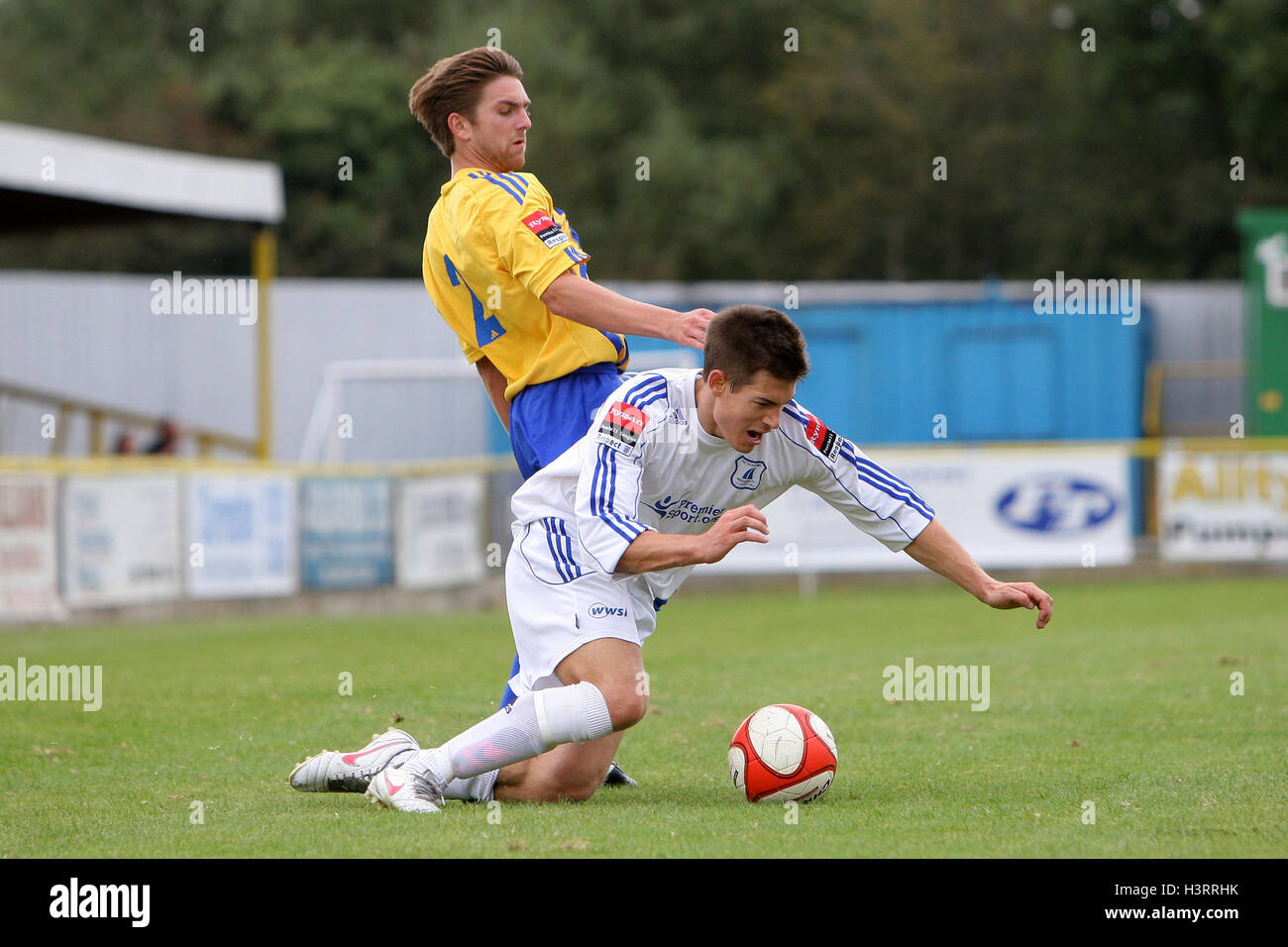 Adam Salmon of Romford in action - Romford vs Wroxham - Ryman League ...