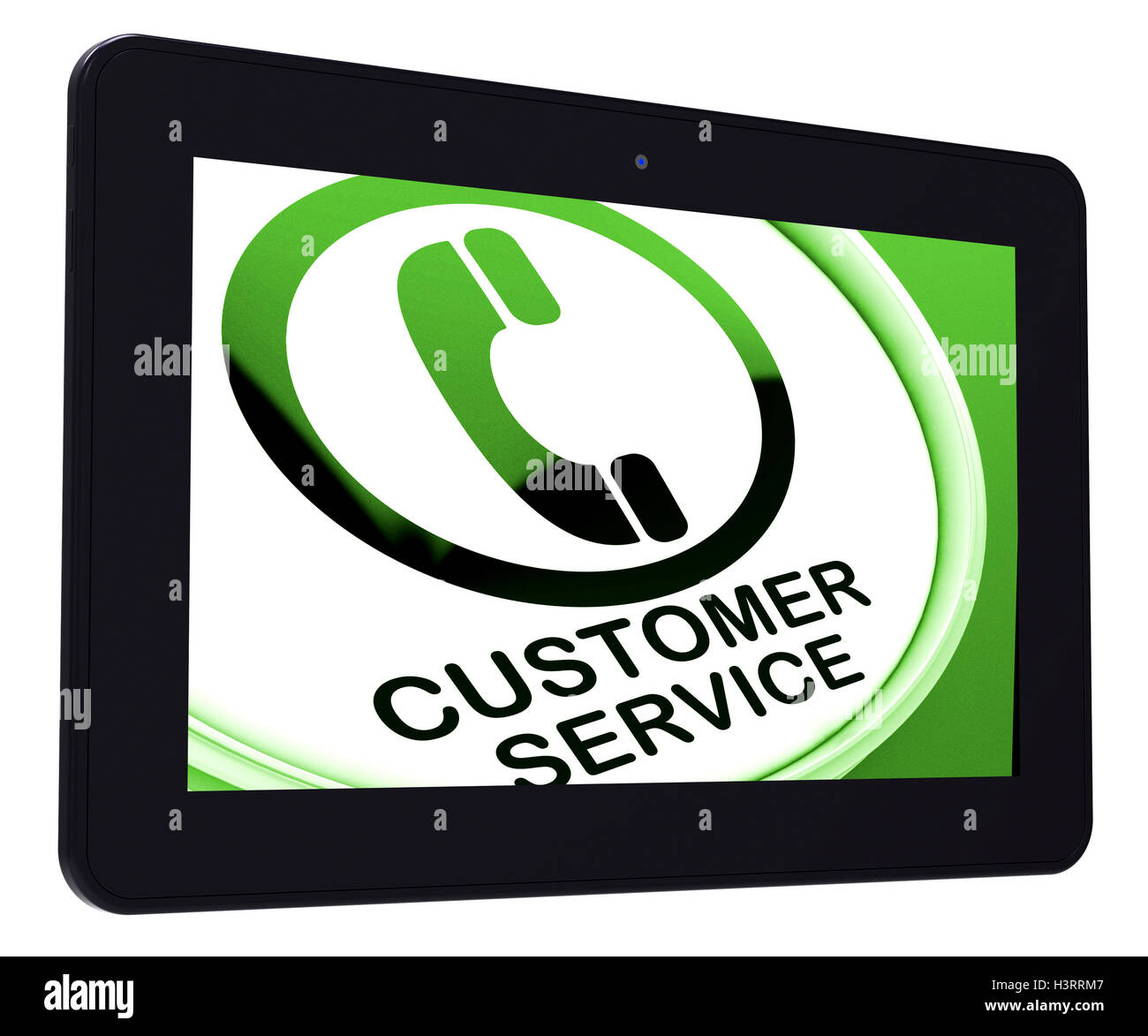 Customer Service Tablet Means Call For Help Stock Photo - Alamy