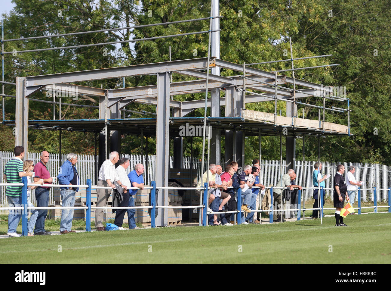A new stand under construction at Takeley FC - Takeley vs Romford ...