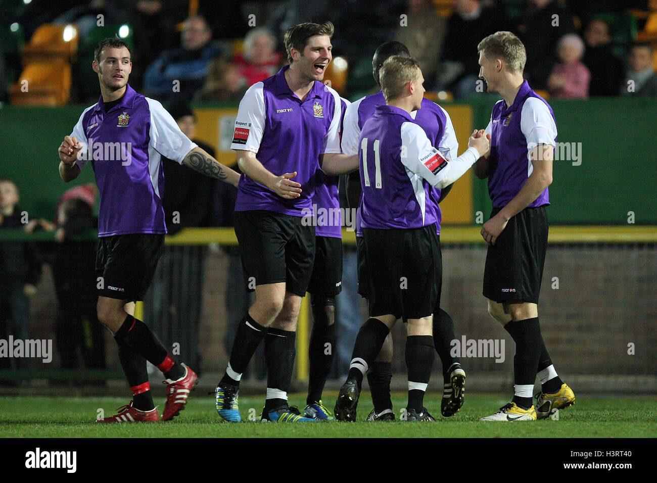 Hornchurch players celebrate their fourth goal - Thurrock vs AFC ...