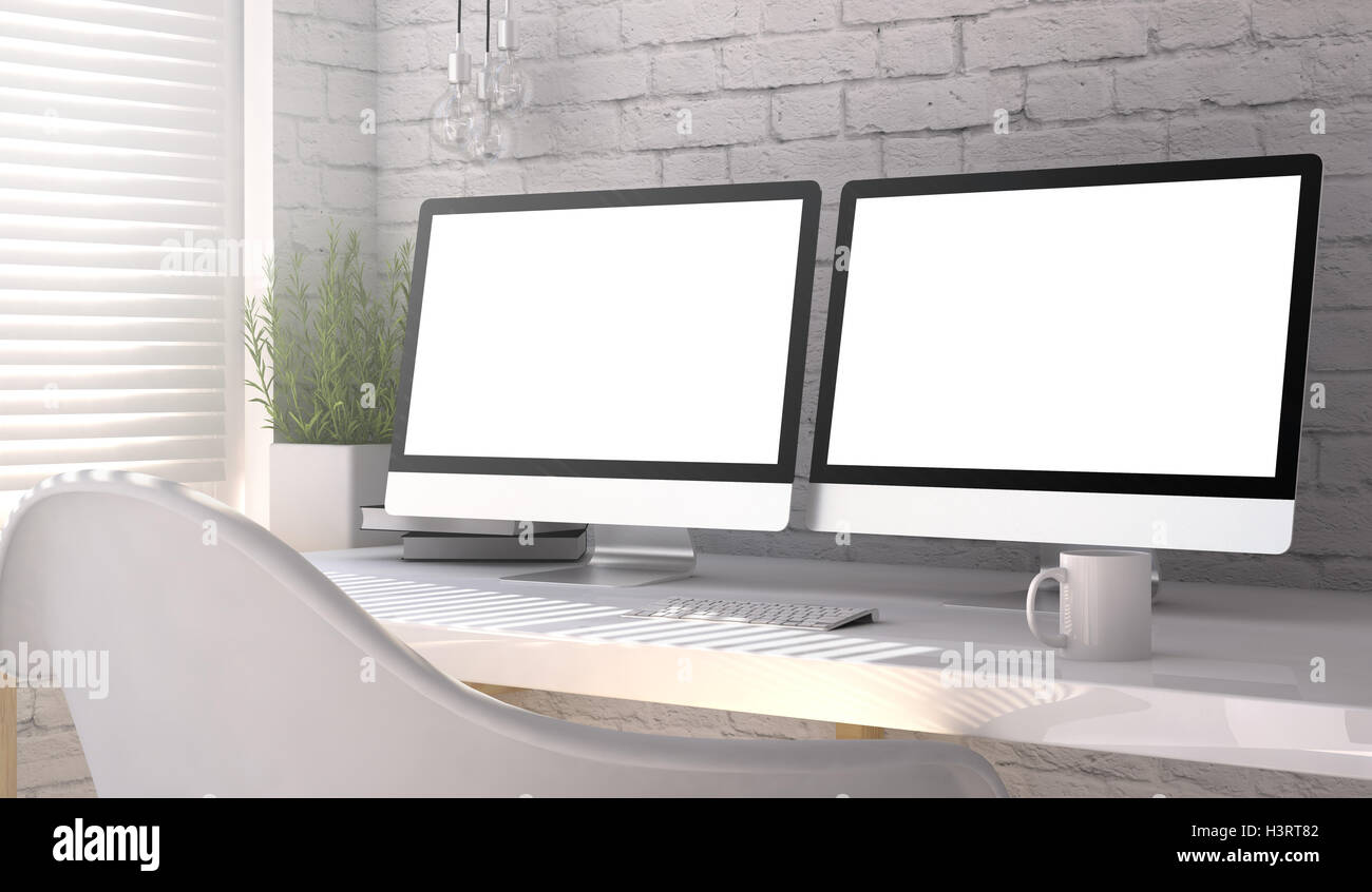 Blank monitors hi-res stock photography and images - Alamy