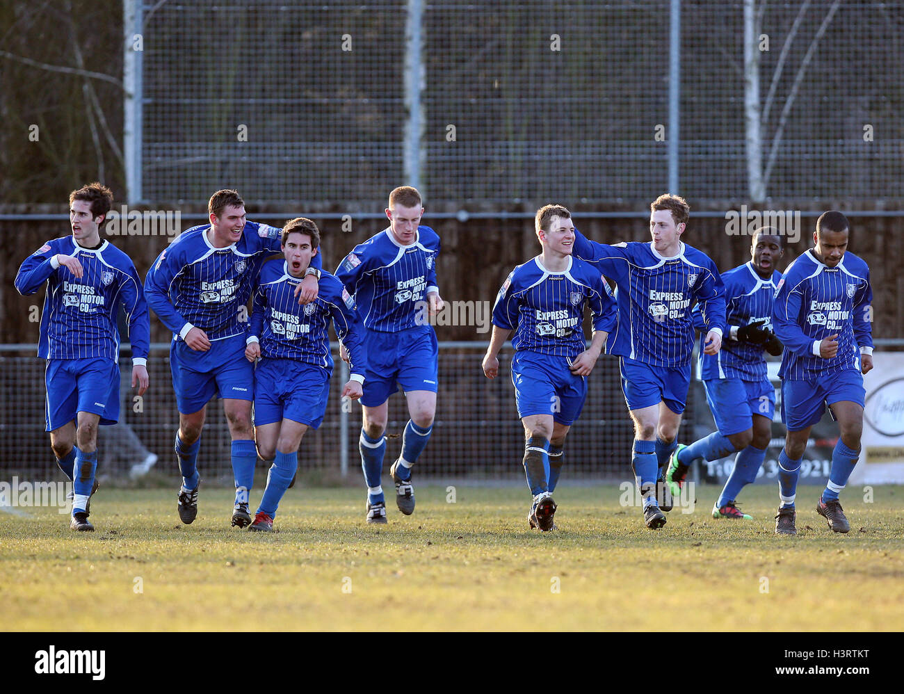 Ware score their fourth and winning goal and celebrate - Ware vs ...