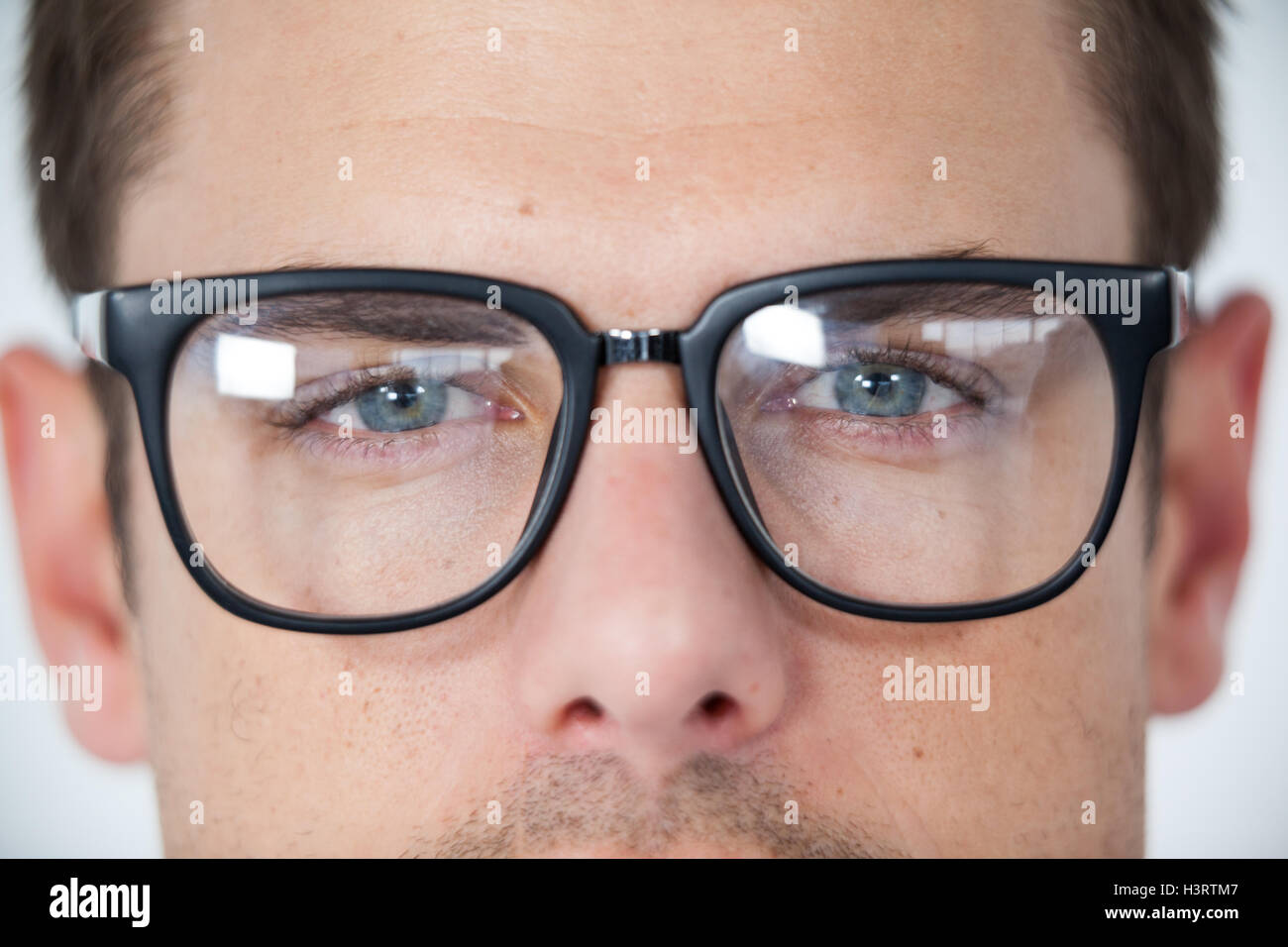 Man wearing spectacles Stock Photo - Alamy