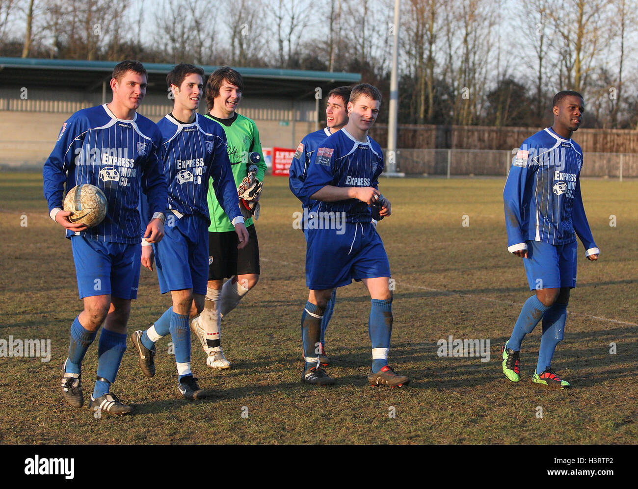 Ware players leave the pitch after a controversial win - Ware vs ...