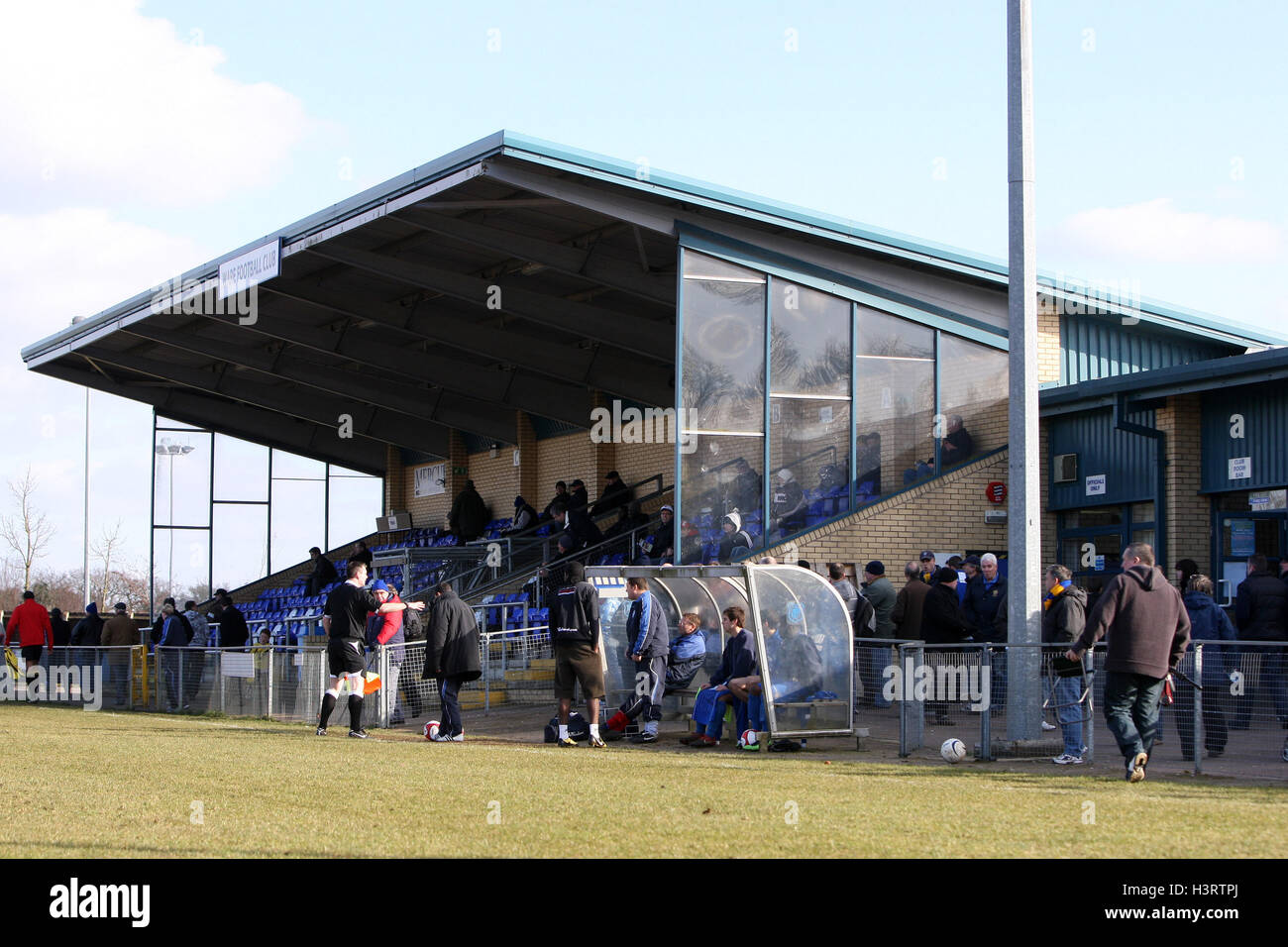 Main stand at Wodson Park - Ware vs Romford - Ryman League Division One ...