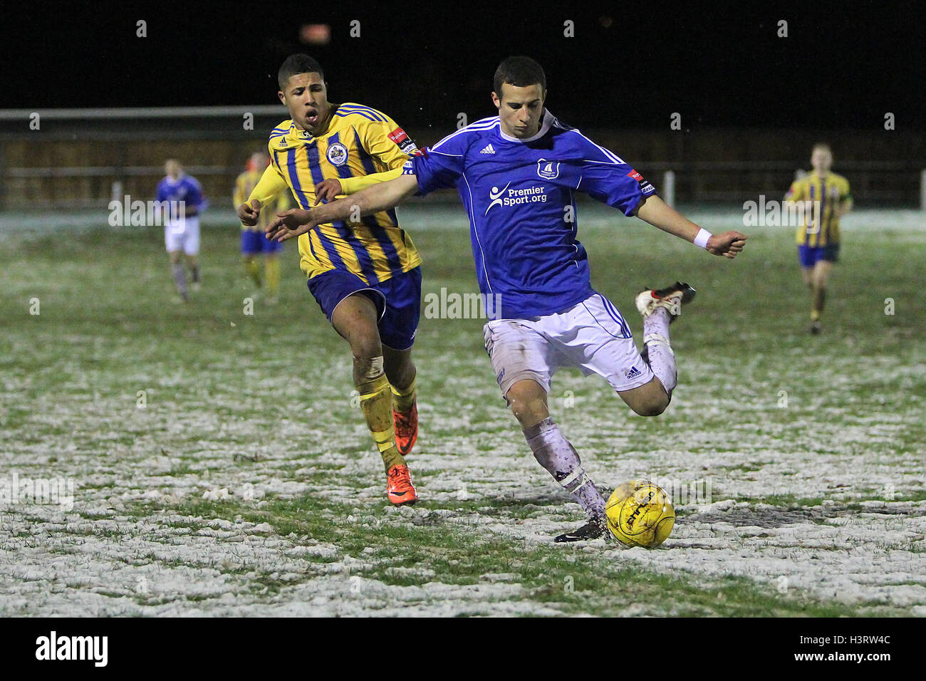 Remy Gordon of Wroxham clears from Lewis Francis of Romford - Wroxham ...
