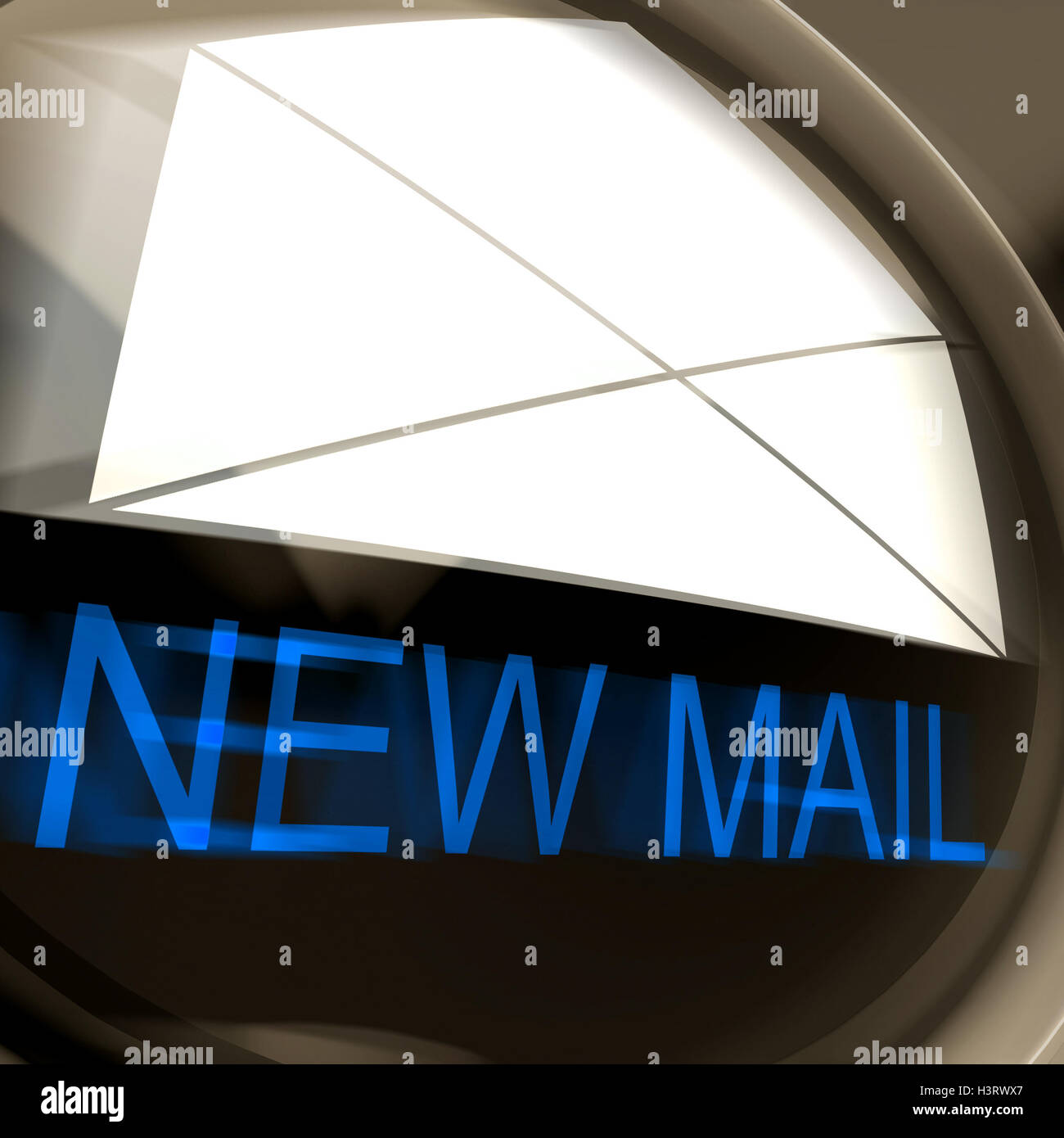 New Mail Postage Means Unread Email Or Message Stock Photo - Alamy