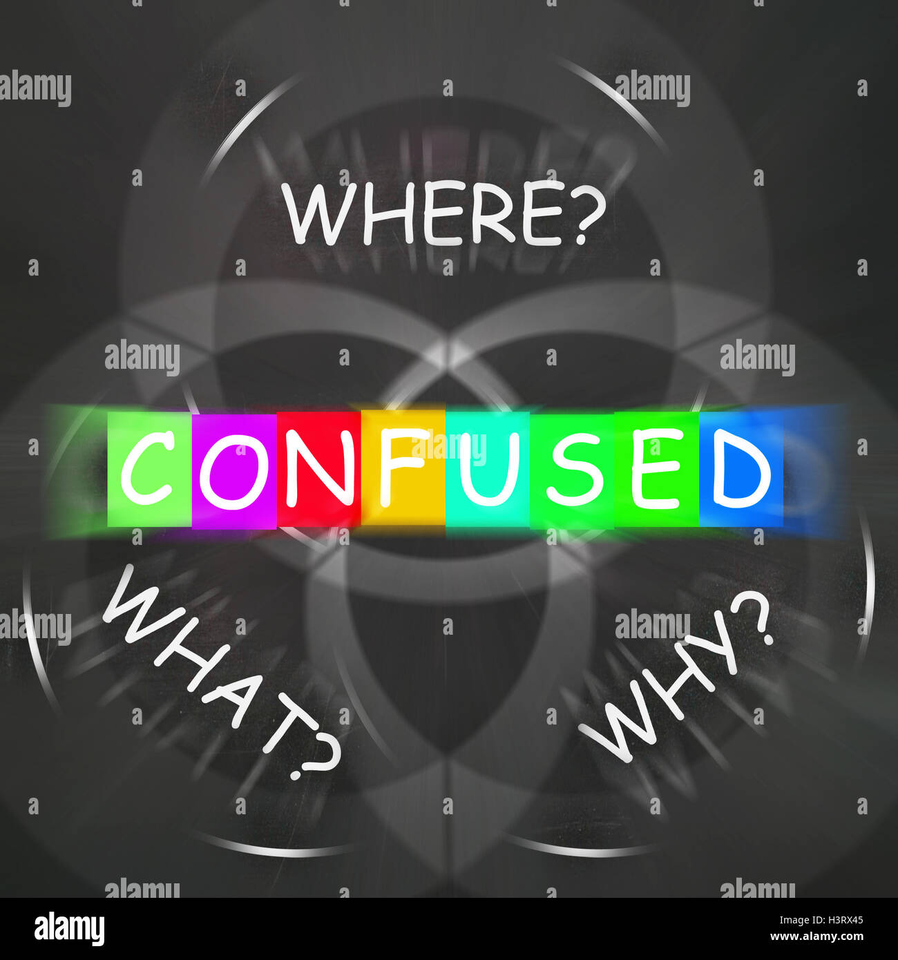Confused Displays Why What Where and Uncertainty Stock Photo - Alamy