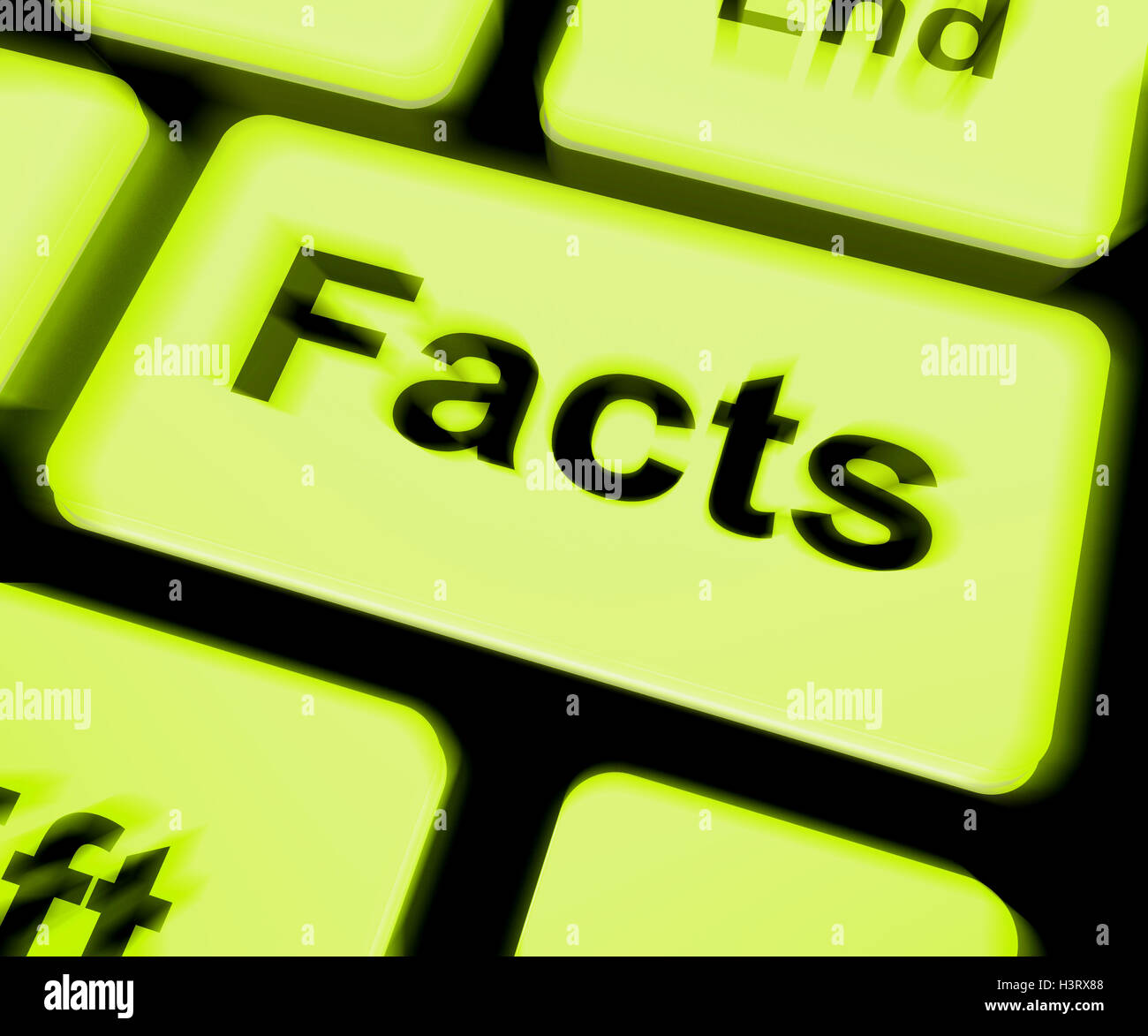 Facts Keyboard Shows True Information And Data Stock Photo - Alamy