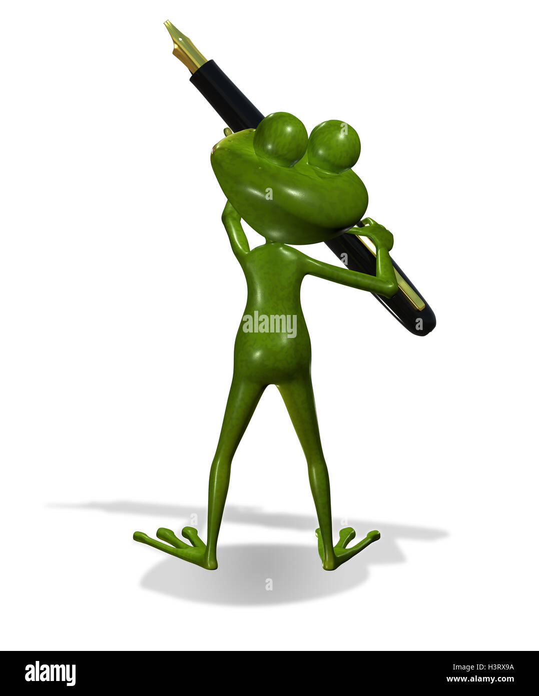frog with a pen Stock Photo - Alamy