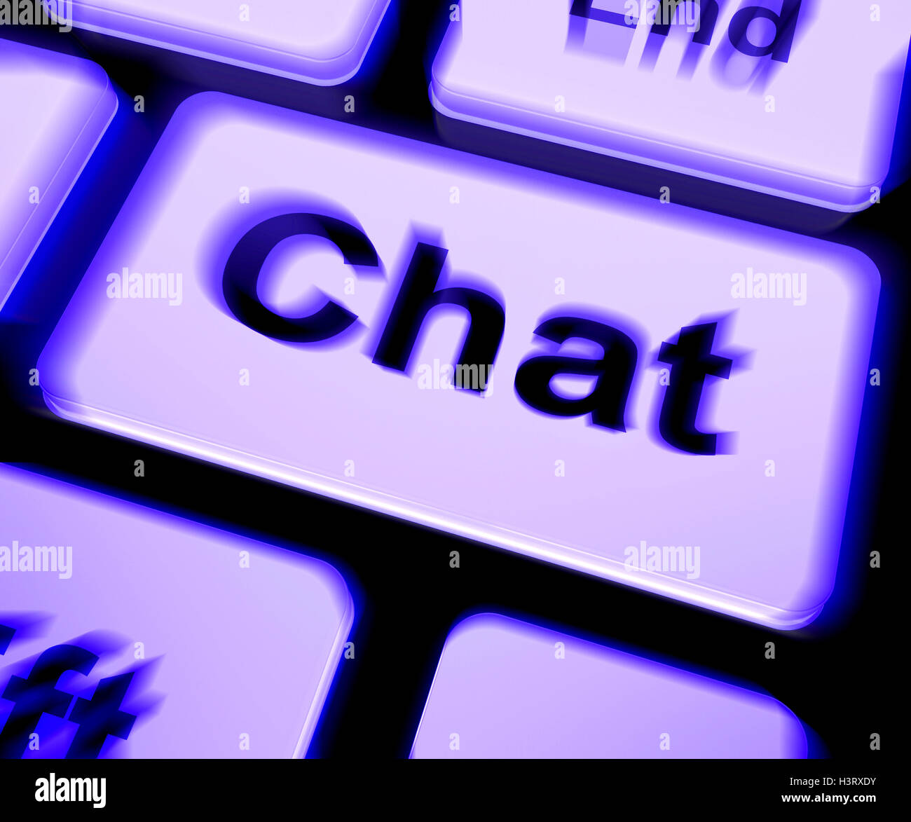 Chat Keyboard Shows Talking Typing Or Texting Stock Photo - Alamy