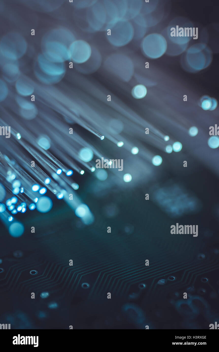 electrical plate of chips with fiber optic lights Stock Photo - Alamy