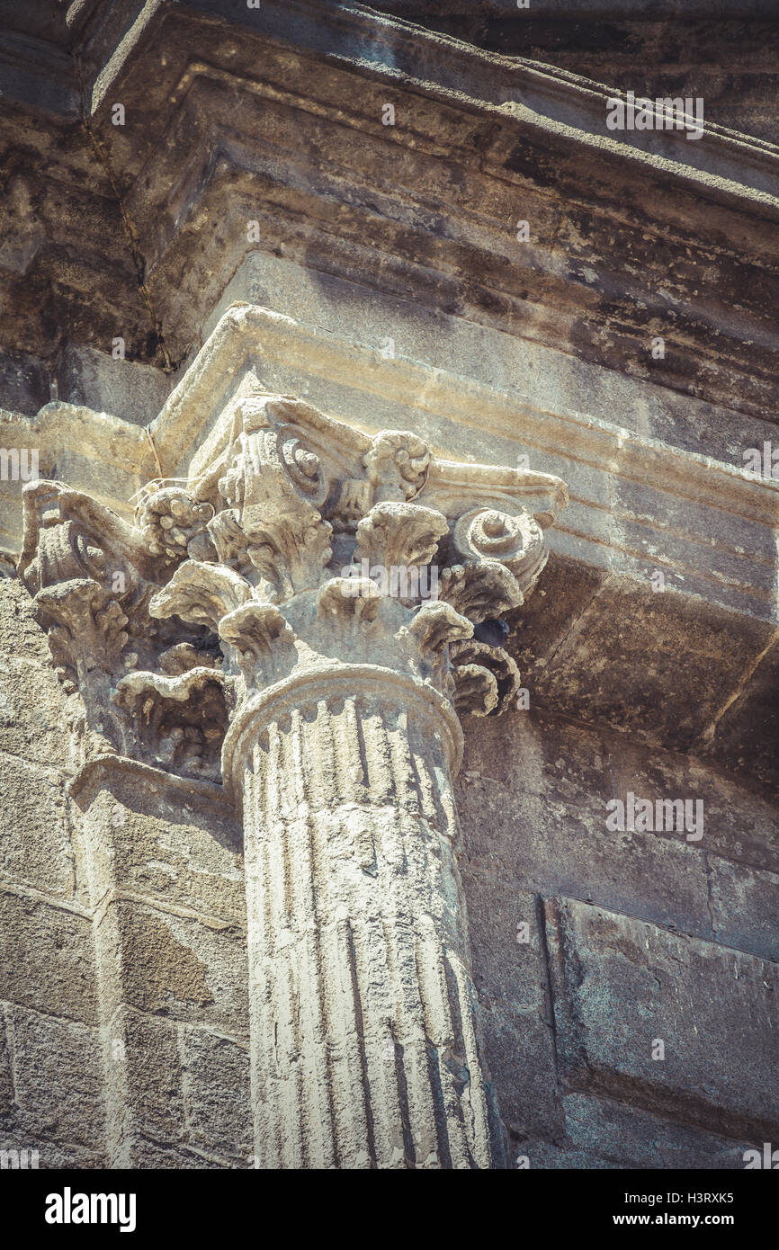 Classic, Corinthian capitals, stone columns in old building in S Stock ...