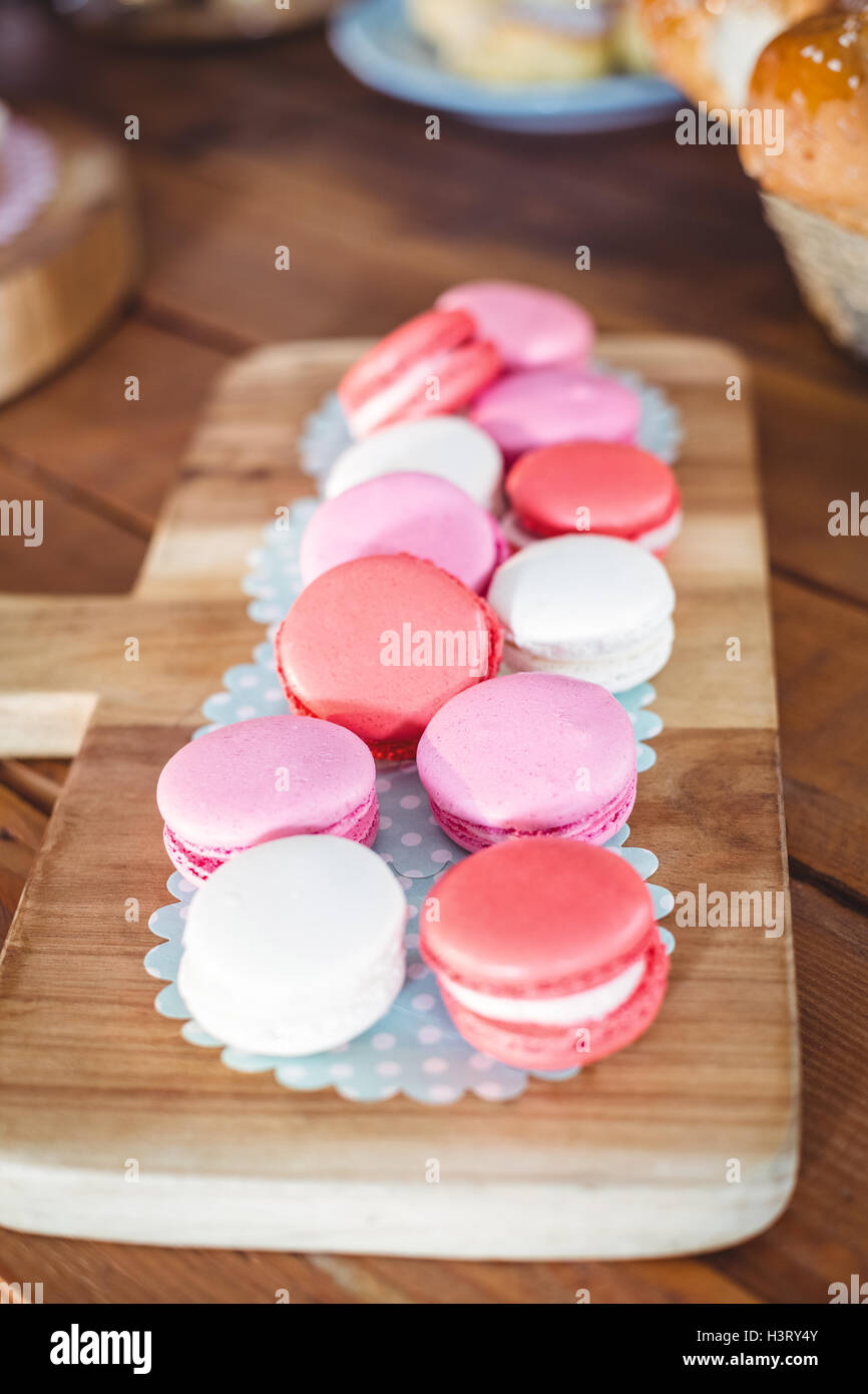 Tray of macaroon on counter Stock Photo - Alamy