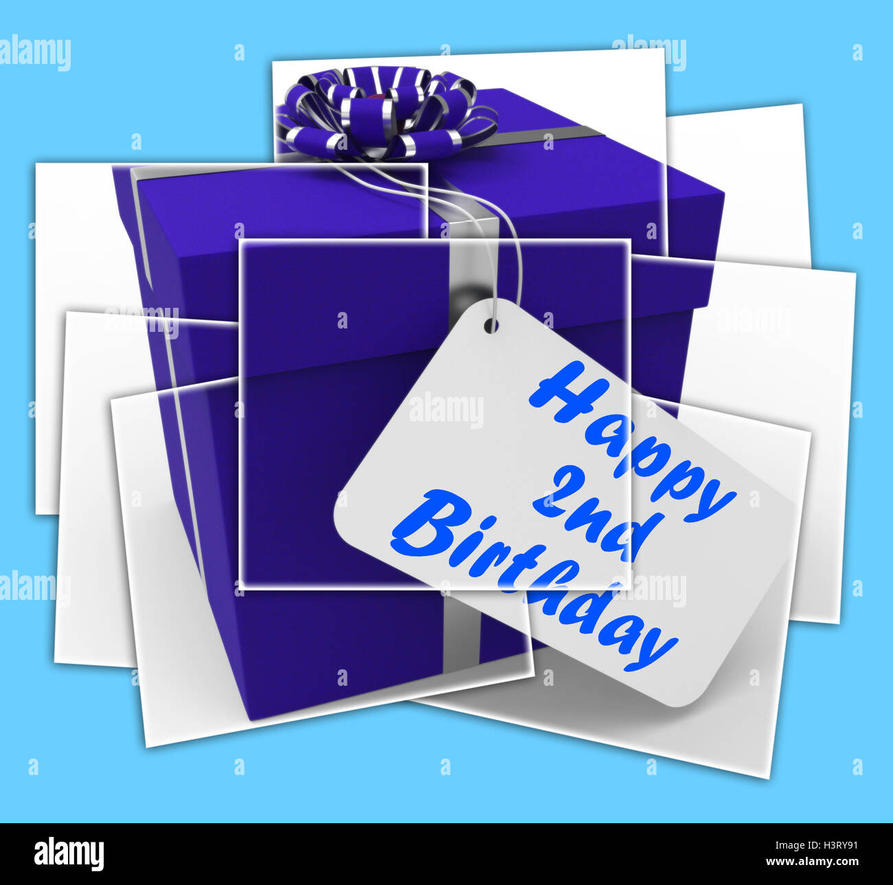 Happy 2nd Birthday Gift Displays Celebrating Turning Two Stock Photo ...