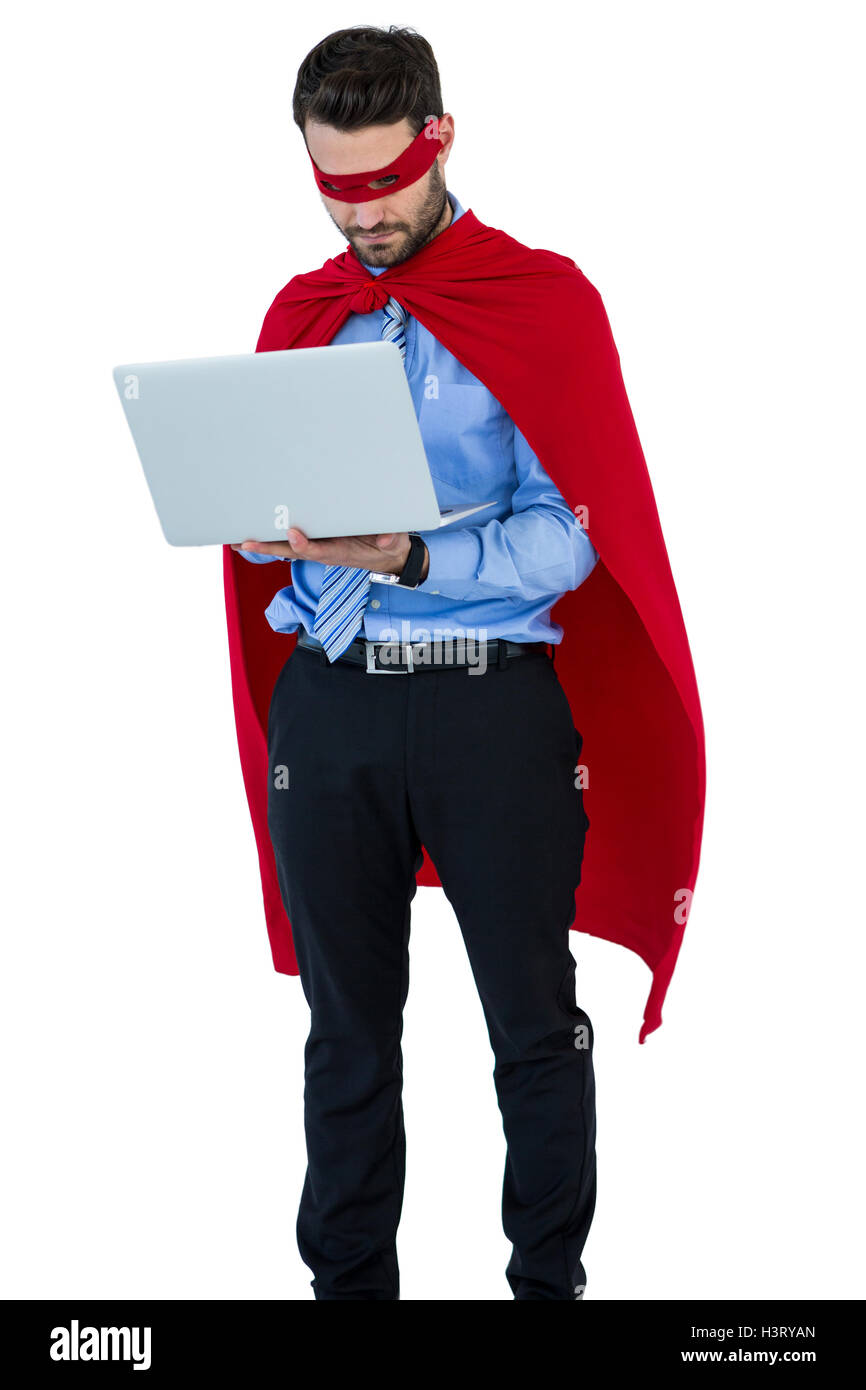 Super hero man laptop computer hi-res stock photography and images - Alamy