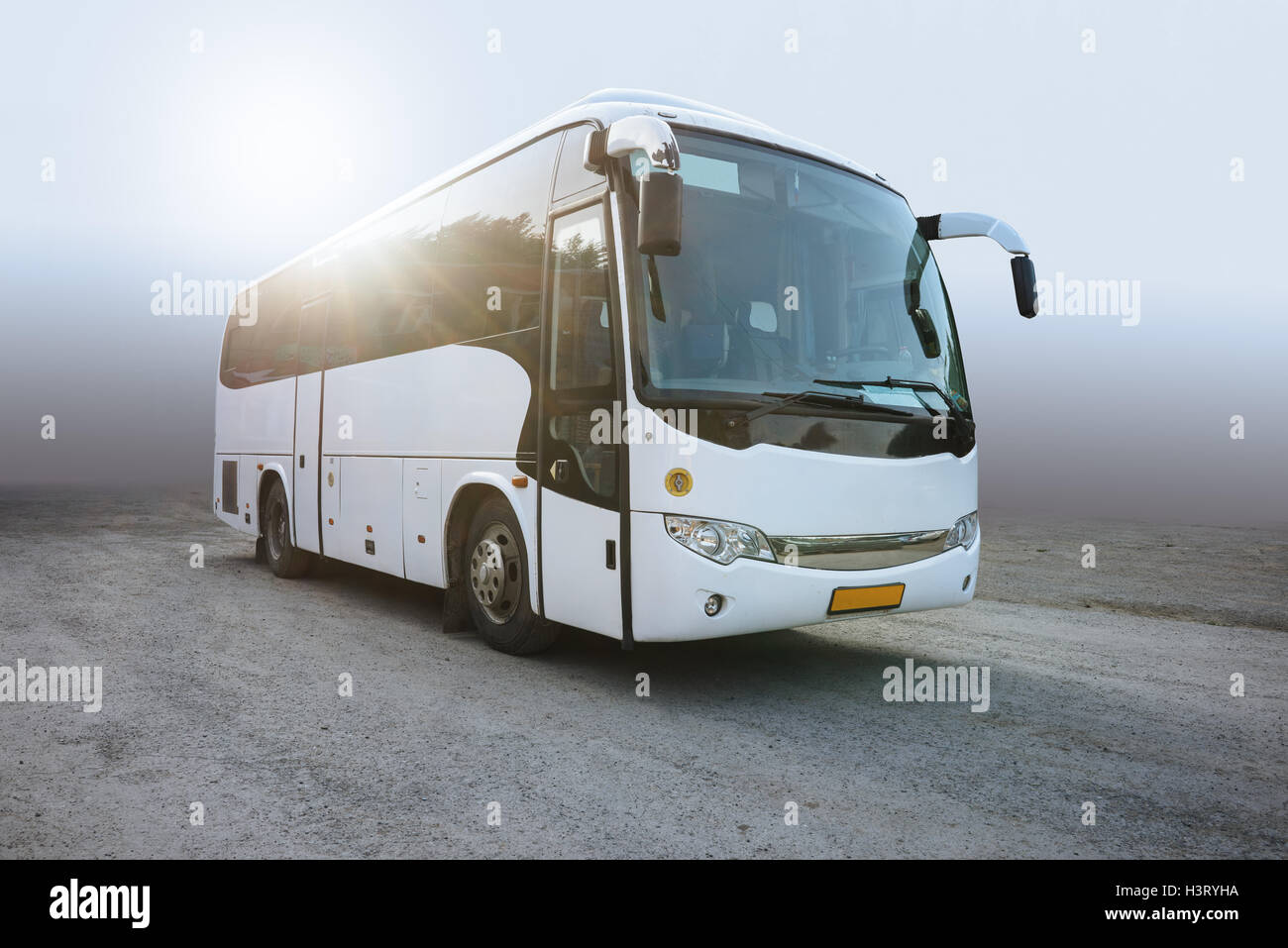 Modern White Passenger Bus on the Neutral Background, City Tourist Bus ...