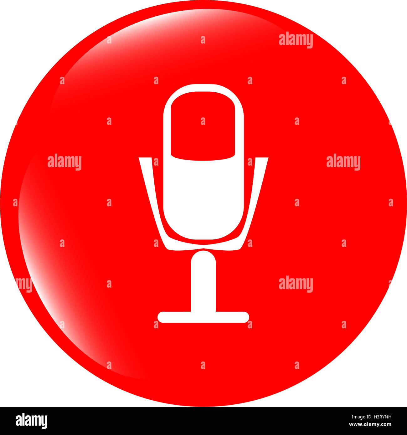 microphone icon web button isolated on white background Stock Photo - Alamy