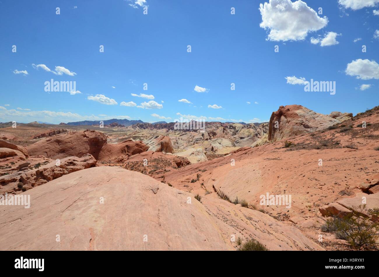 A panorama of desert scenery in the Valley of Fire, Nevada Stock Photo ...