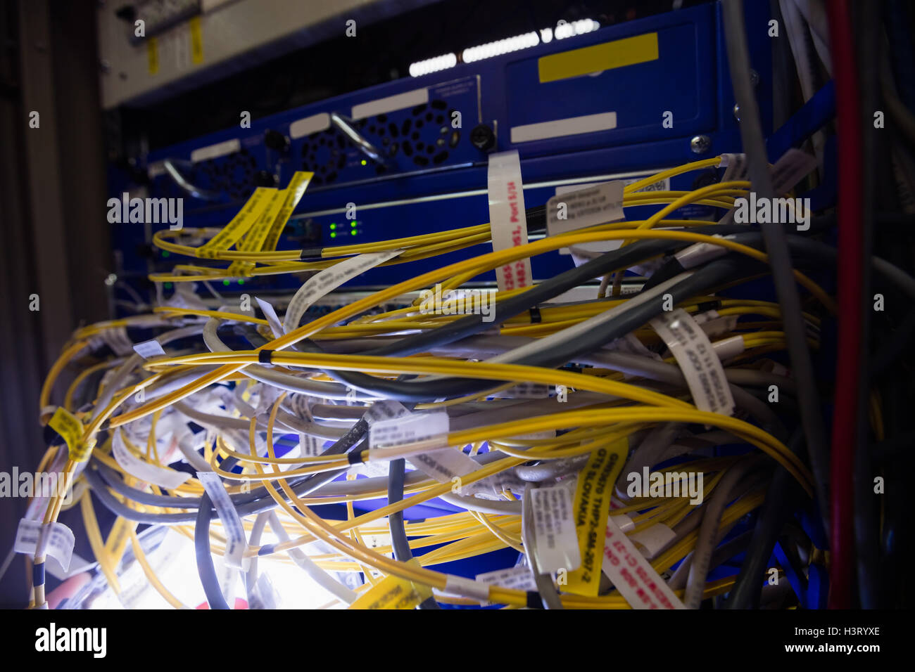 Close-up of rack mounted server Stock Photo - Alamy