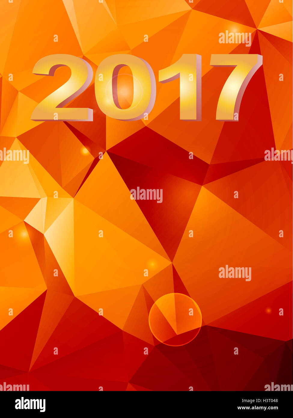 Red and Orange Geometric Background with 3D Golden Twenty Seventeen ...