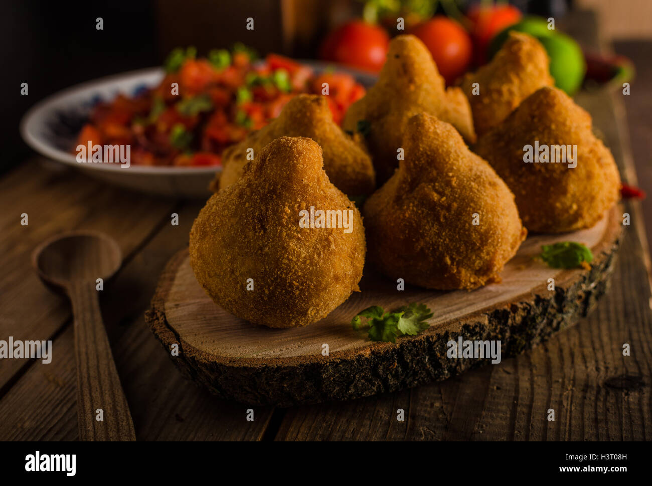 Delicious food consisting of chopped or shredded chicken meat, covered ...