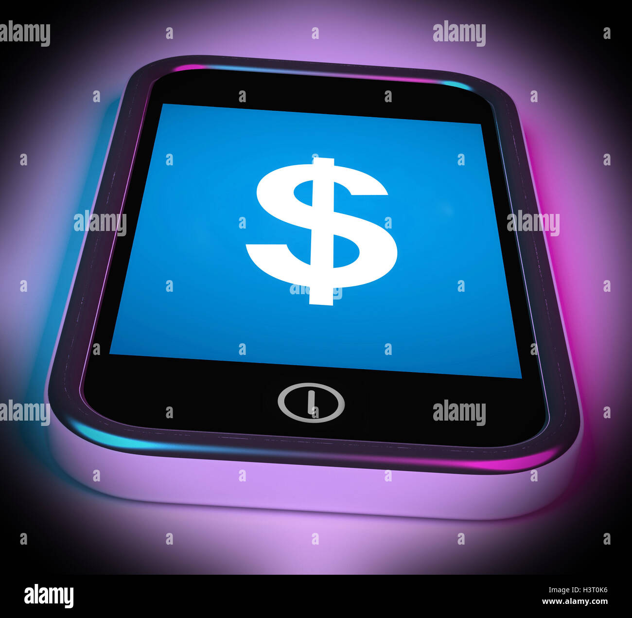 Dollar Sign On Mobile Shows $ Currency Stock Photo - Alamy