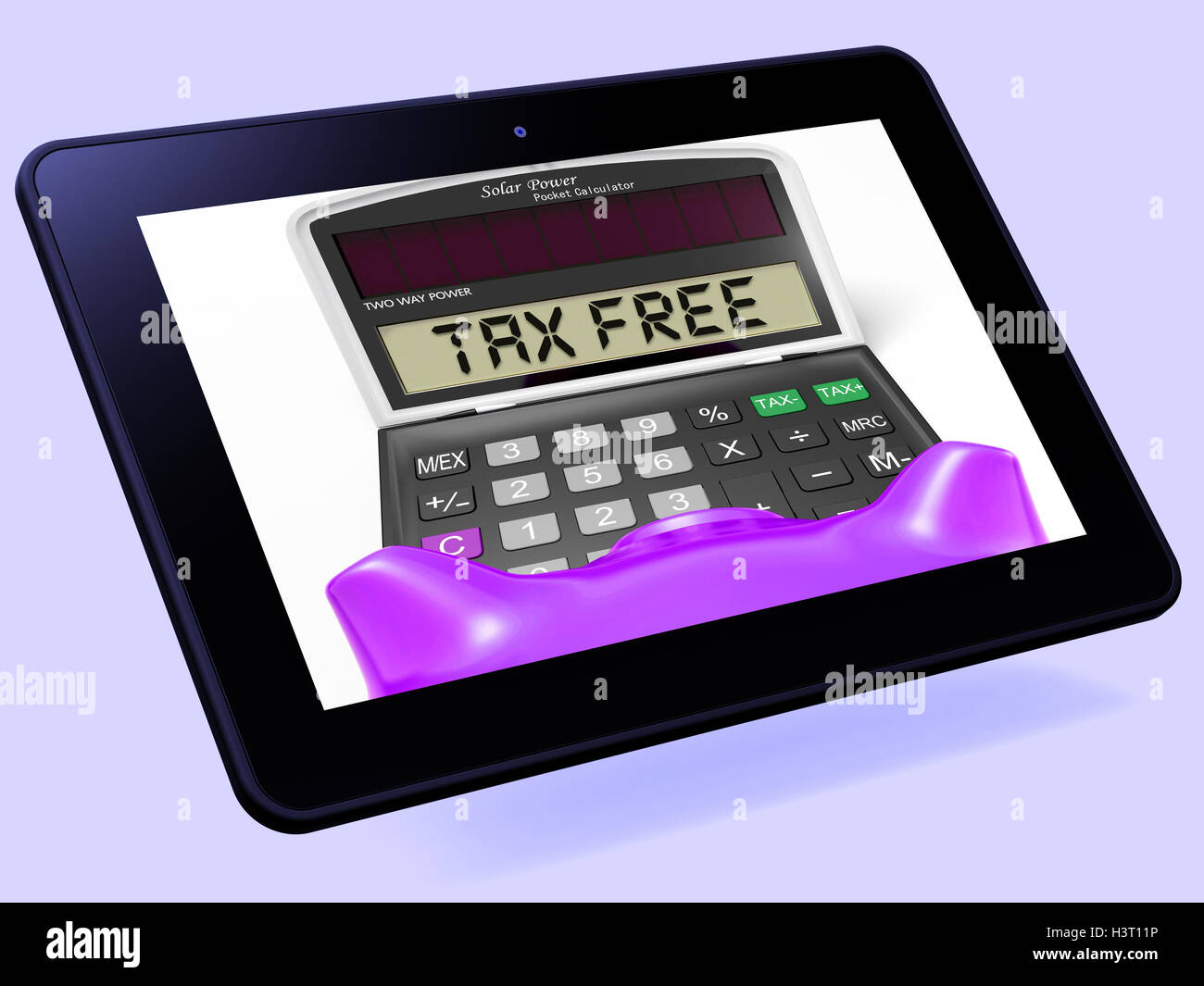 Tax Free Calculator Tablet Shows Untaxed Duty Free Merchandise Stock ...