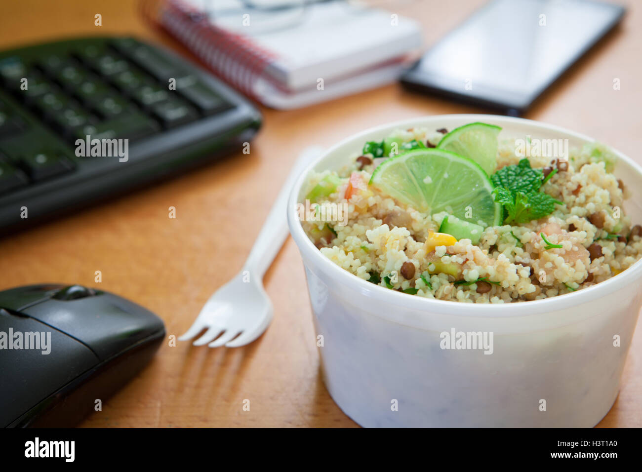Healthy Vegetable Lunch Box On Working Desk Stock Photo - Alamy