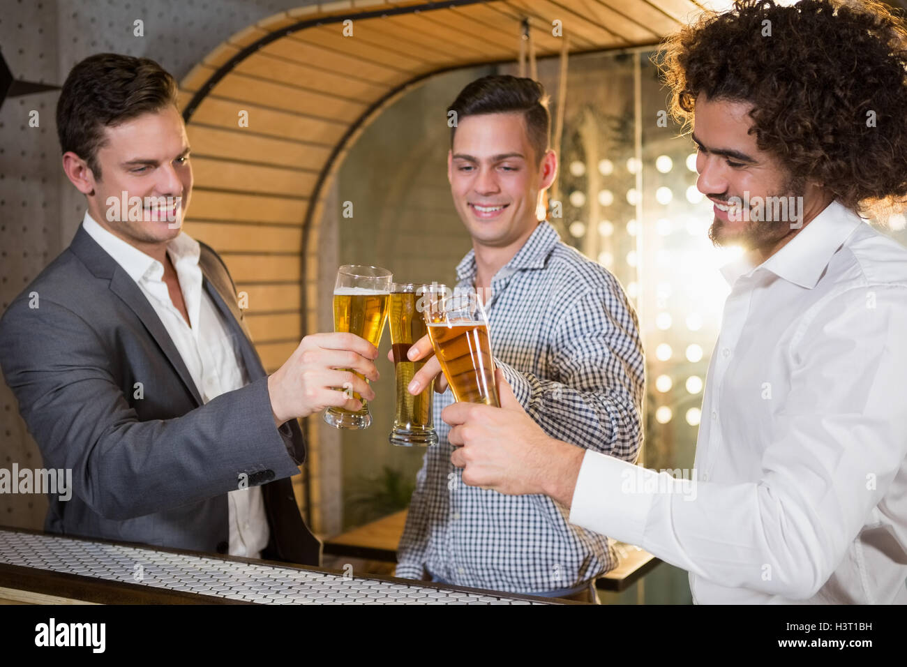 Group friends toasting glass hi-res stock photography and images - Alamy