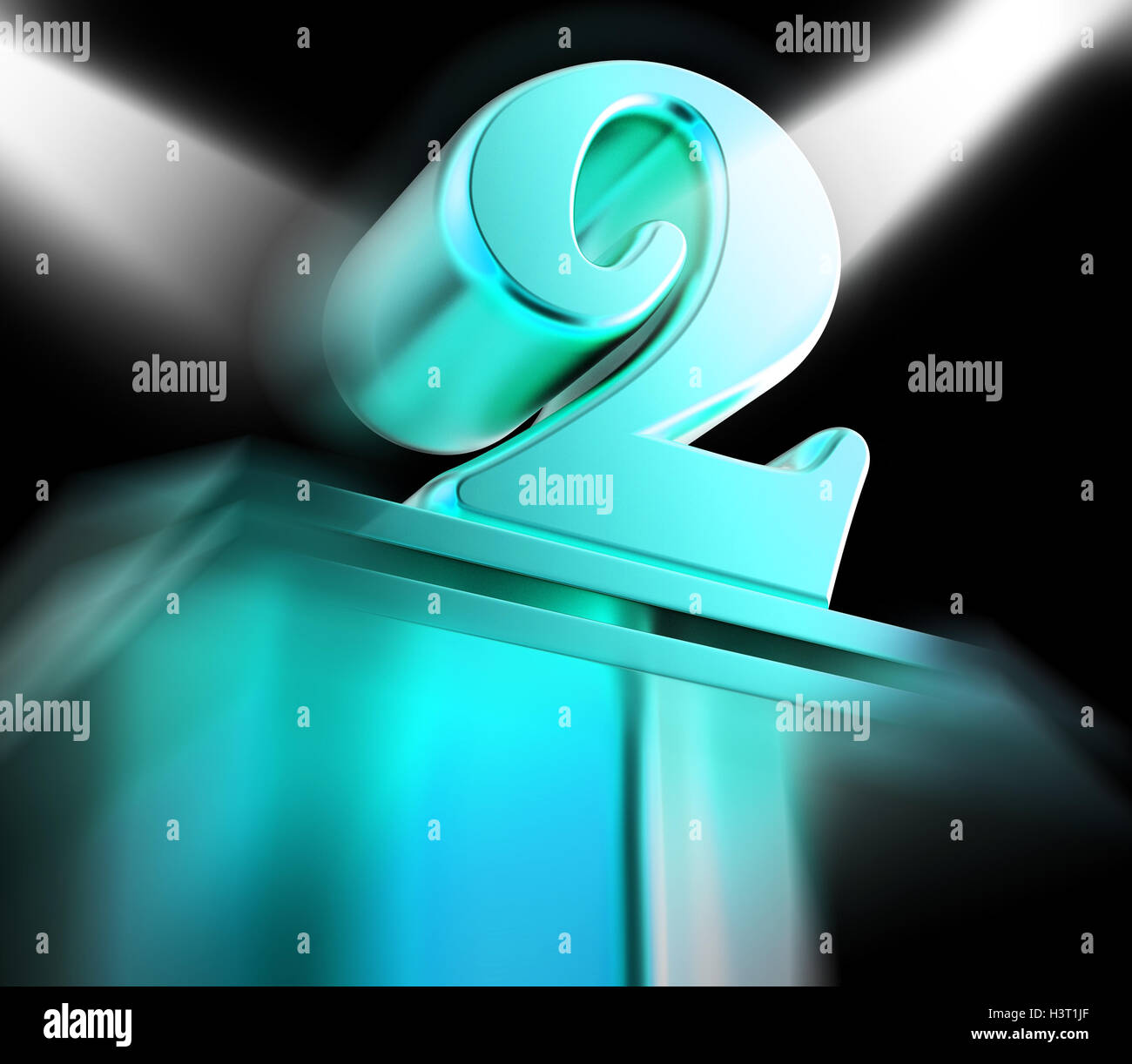 Golden Two On Pedestal Displays Recognition And Success Stock Photo - Alamy
