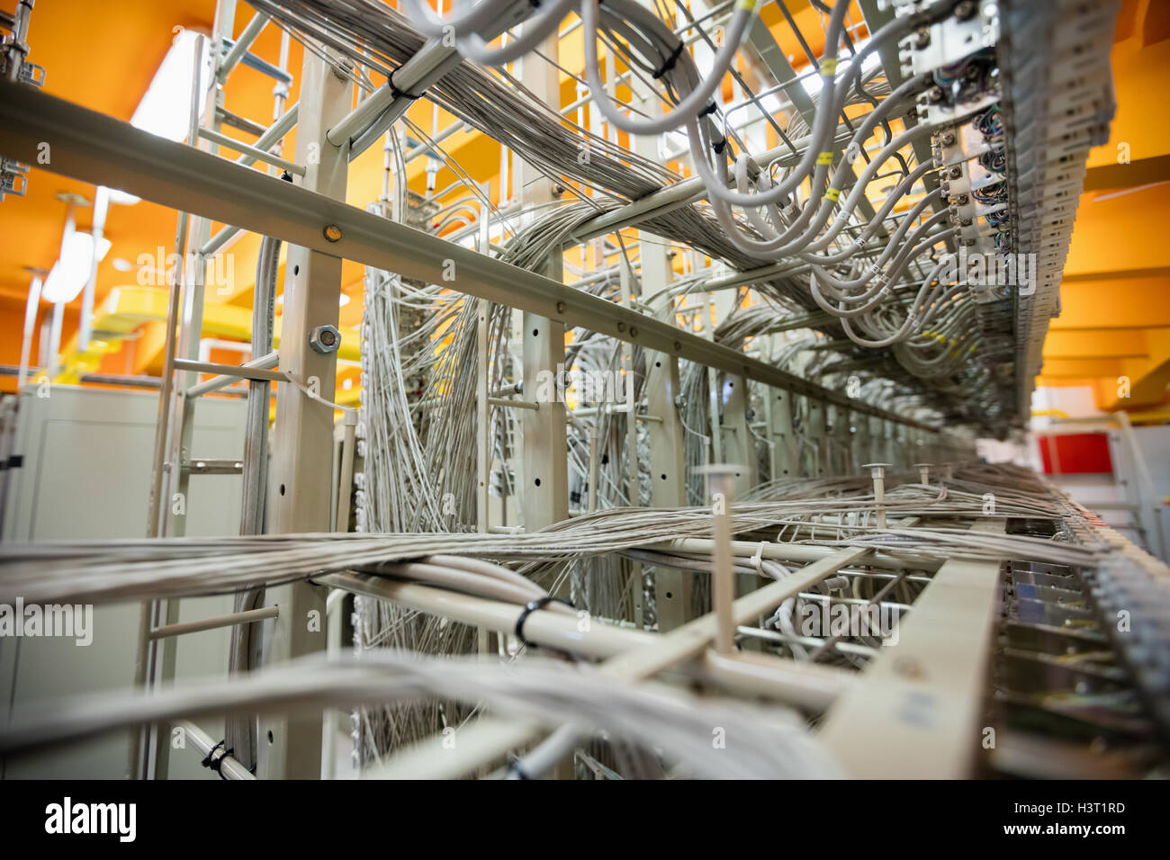 Close-up of cables and wires in server locker Stock Photo - Alamy