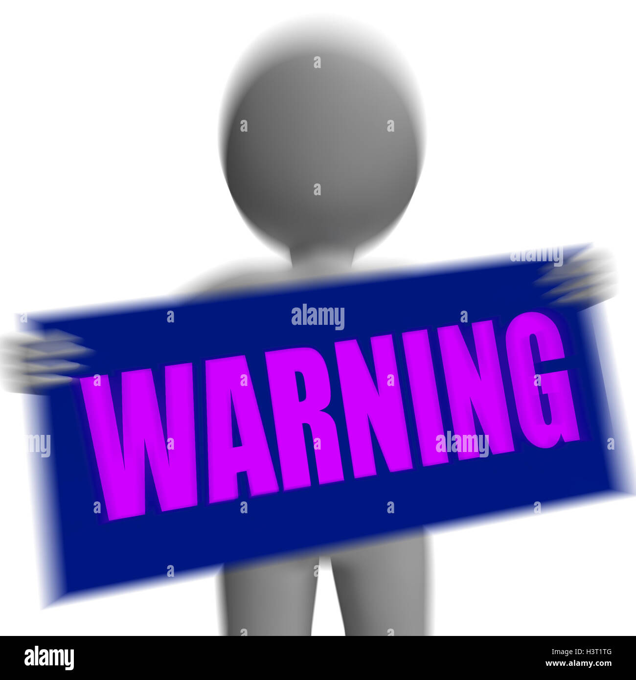 Warning Sign Character Displays Danger And Hazard Stock Photo - Alamy