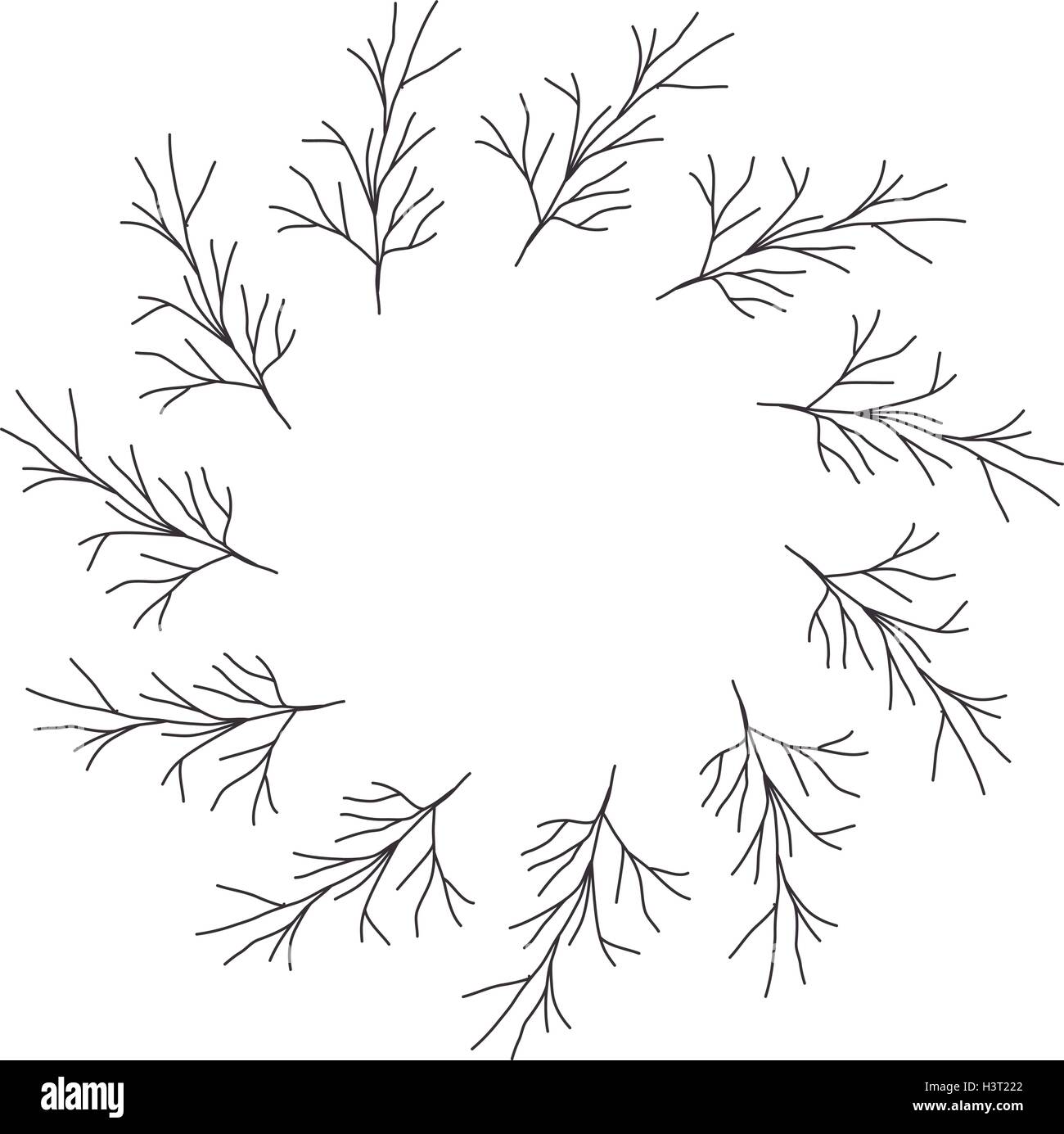 silhouette ramification in circular form Stock Vector Image & Art - Alamy