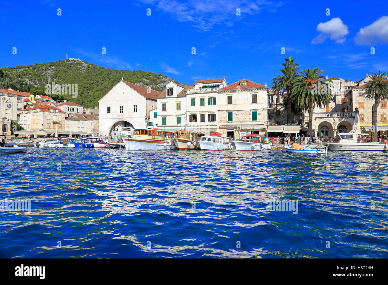 Arsenal waterfront, Hvar Town, Croatia, Dalmatia, Dalmatian Coast ...