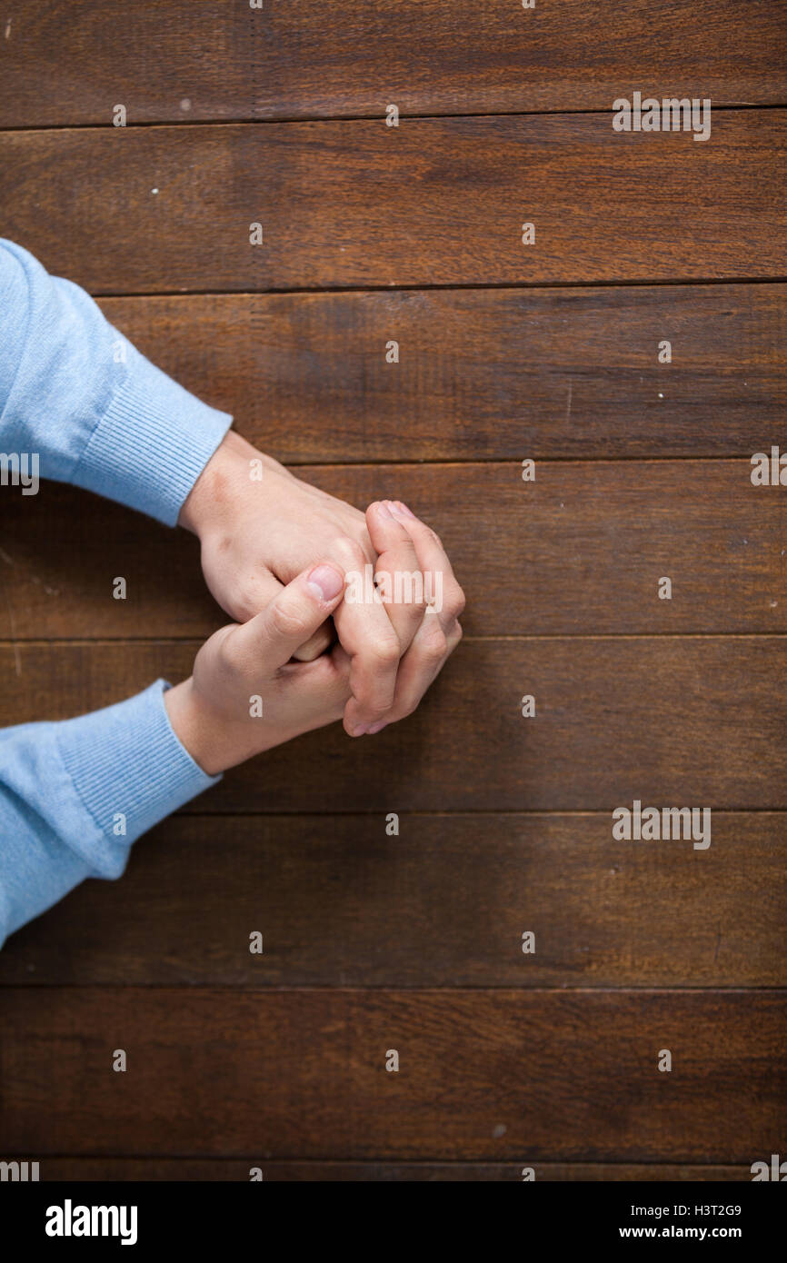 Praying hands of man Stock Photo - Alamy