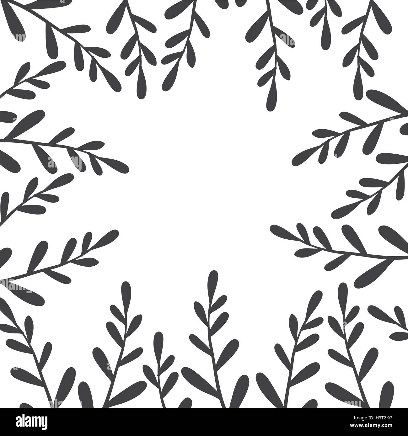 Autumn Leaves Border Design Black and White Stock Photos & Images - Alamy