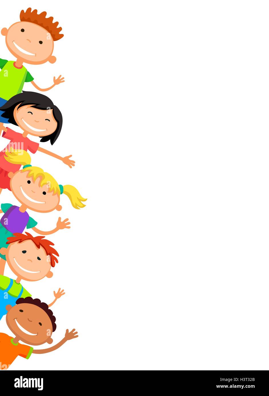 illustration of kids peeping behind placard Stock Vector Image & Art ...