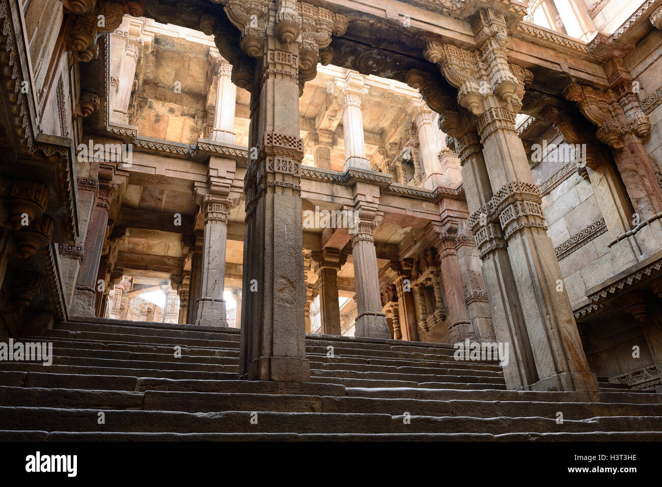 India, Adalaj Stepwell is a Hindu water building in the village of ...