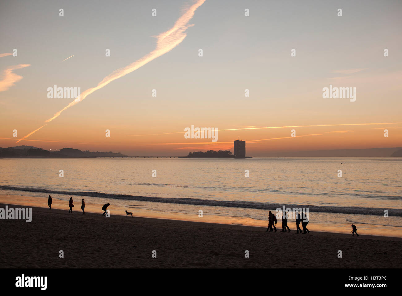 Samil beach at Vigo, Galicia, Spain Stock Photo - Alamy