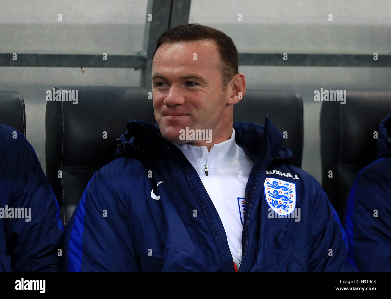 England's Wayne Rooney sits in the dugout during the 2018 FIFA World ...
