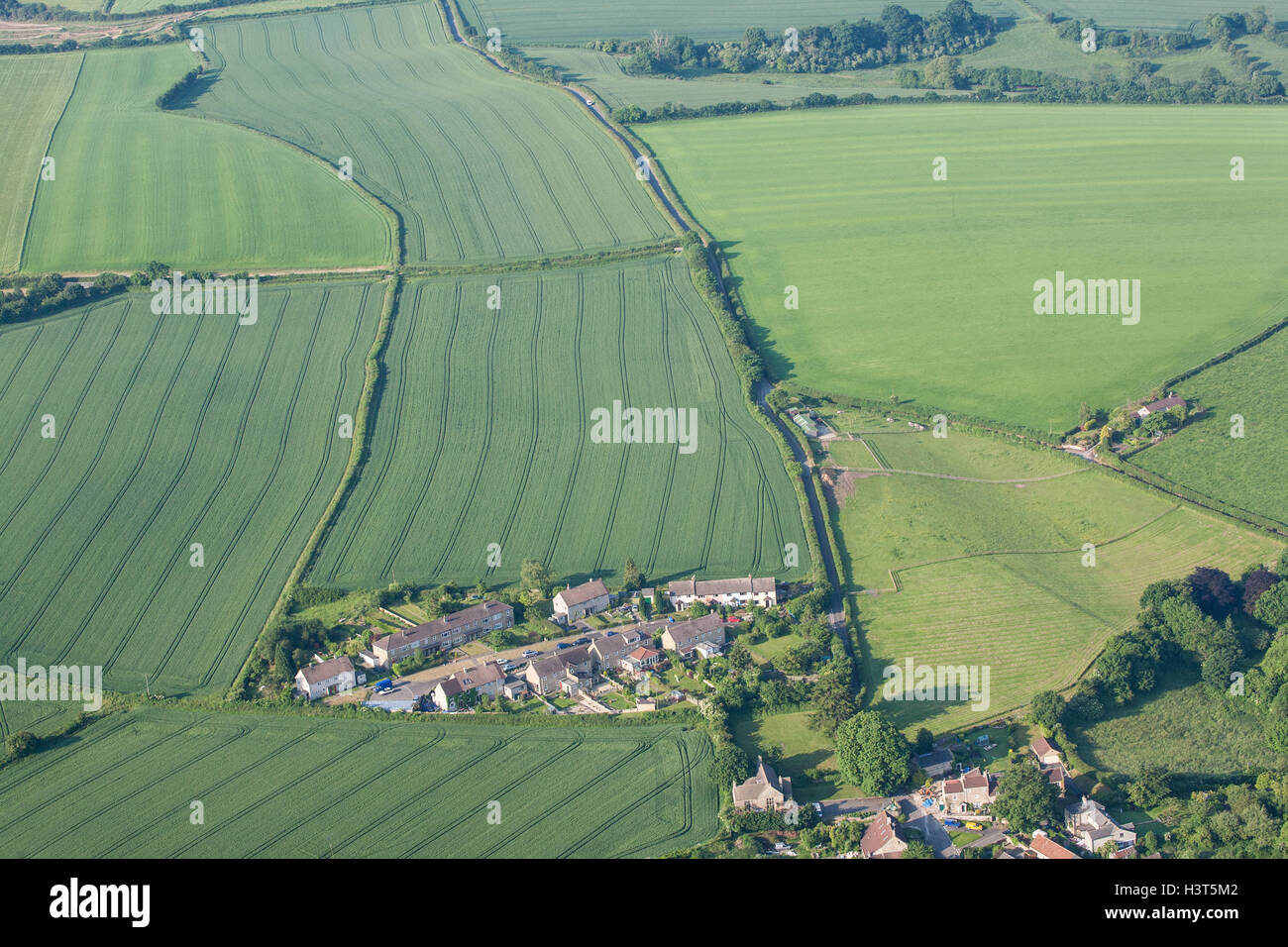 Farmland rural agricultural rural aerial view from a floating above hot ...
