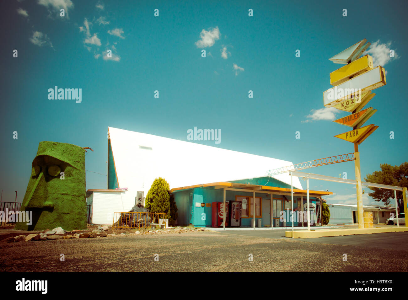 Roadside architecture along historic Route 66 in Kingman Arizona Stock ...