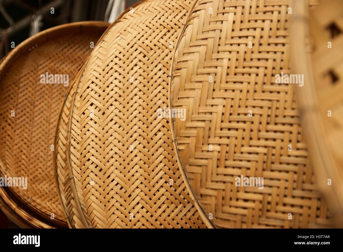 Thai Threshing Basket at the market Stock Photo - Alamy