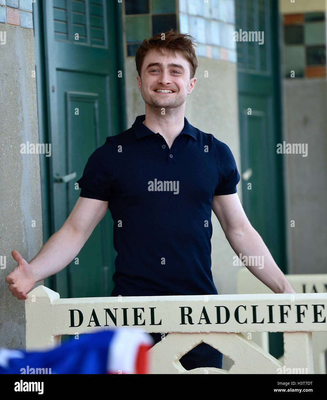 Daniel Radcliffe unveils his dedicated beach locker room during the ...