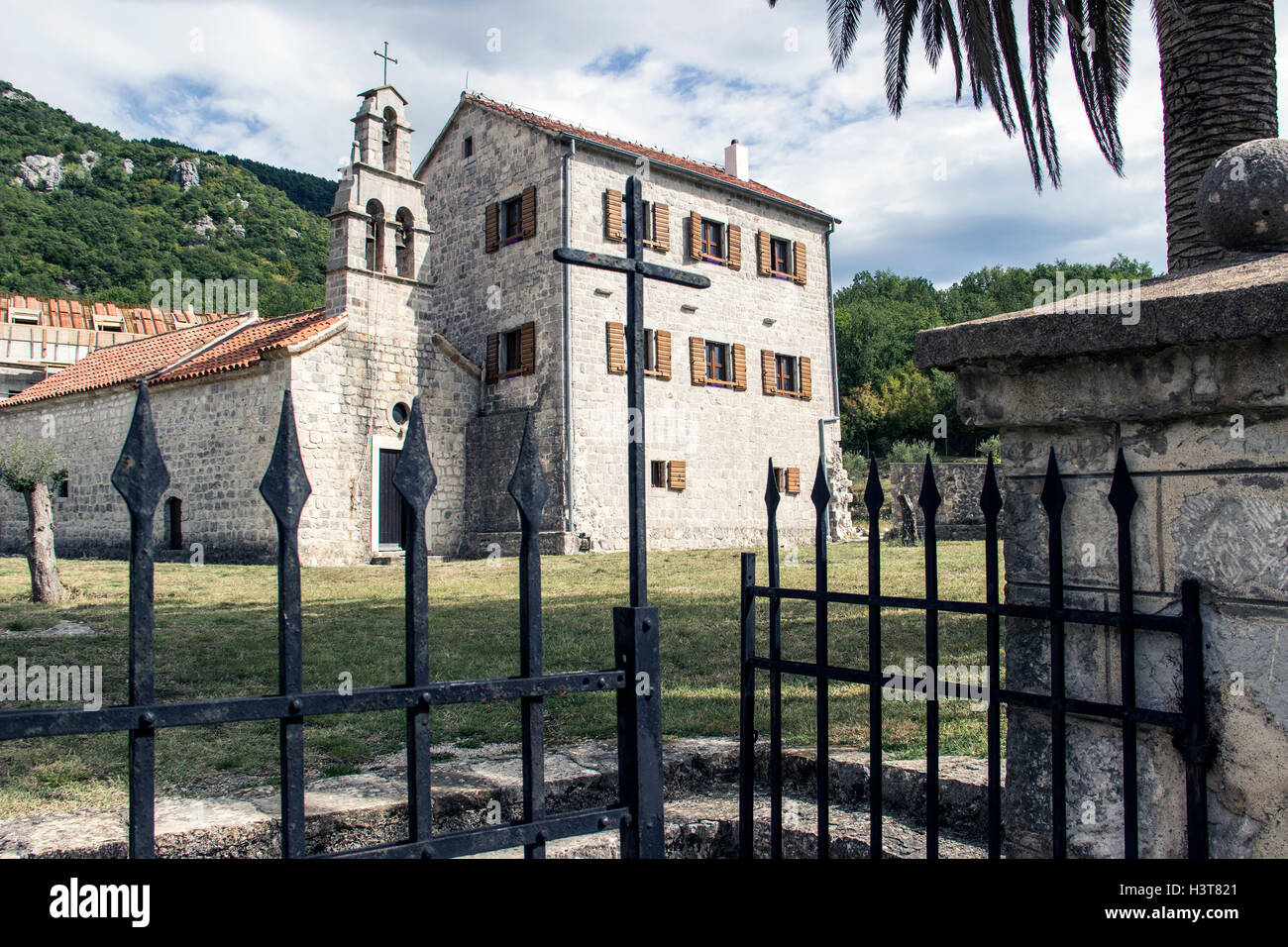 Montenegro - Medieval orthodox monastery Podlastva (14th century Stock ...